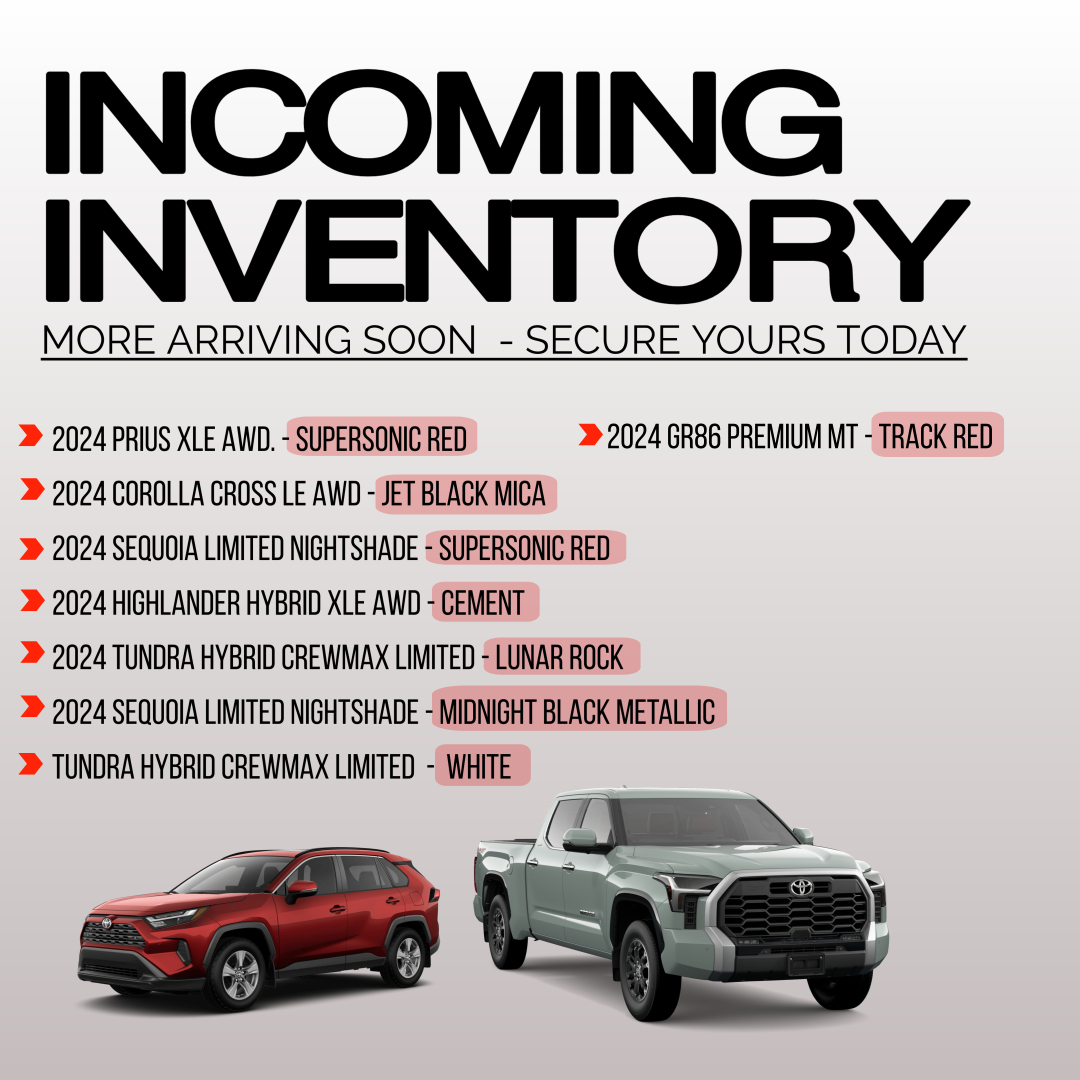 Incoming Inventory - Medicine Hat Toyota